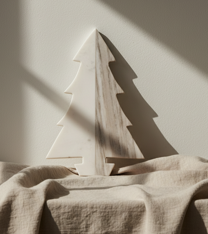 Marble Christmas Tree Board, Two-toned | Pepper + Vetiver