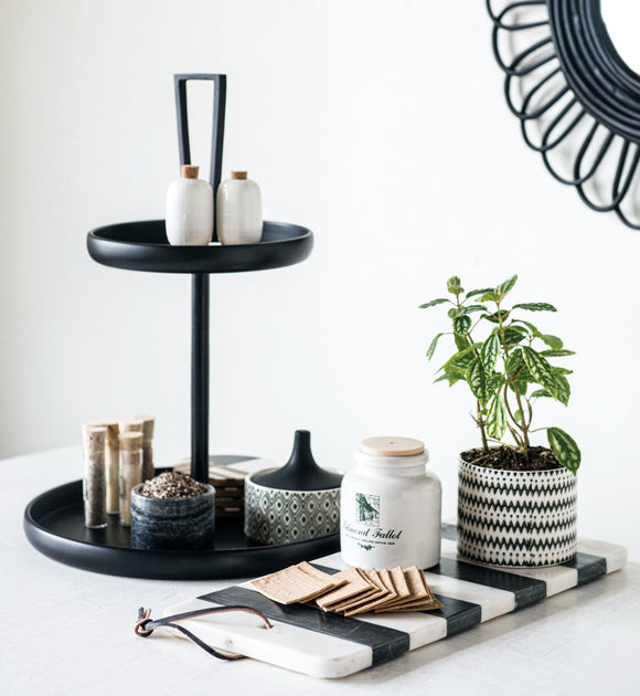 Liam Striped Marble Board | Pepper + Vetiver