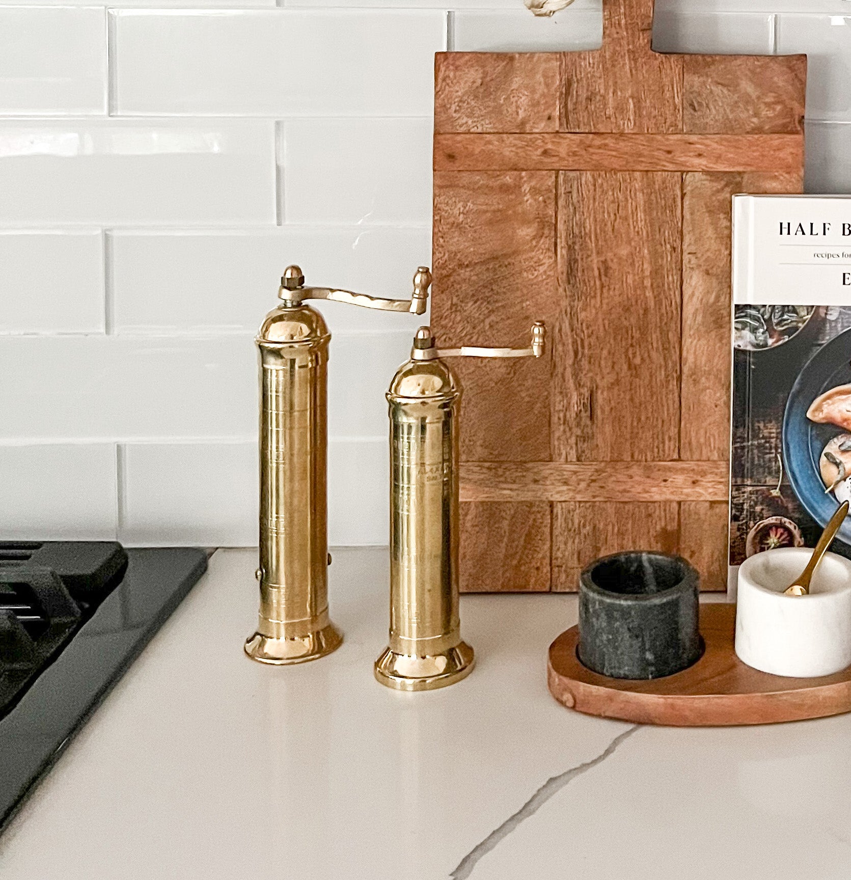 Brass Salt and Pepper Mills | Pepper + Vetiver