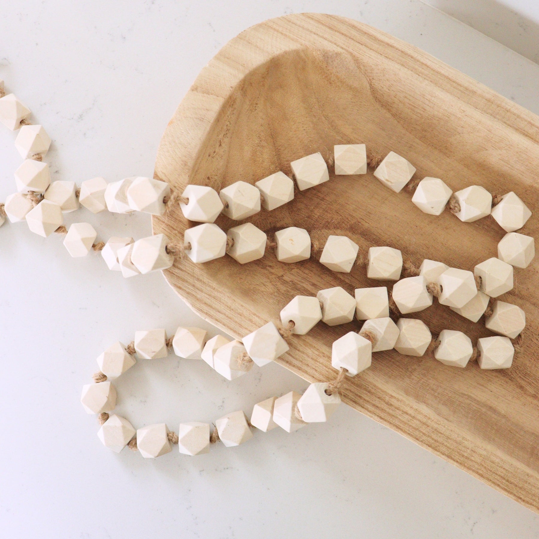 Geometric Wood Beaded Garland | Pepper + Vetiver