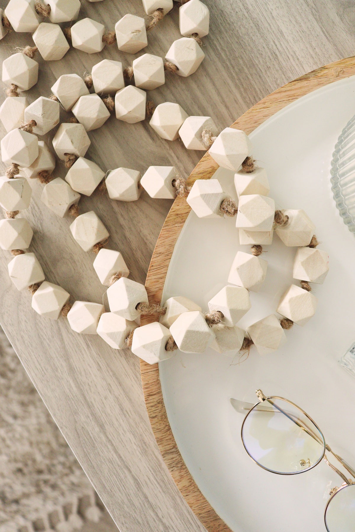 Geometric Wood Beaded Garland | Pepper + Vetiver
